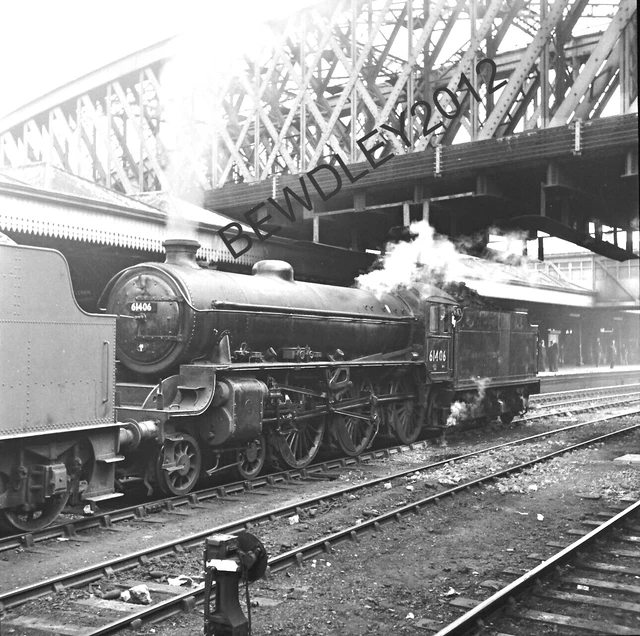 NEGATIVE 6X6CM LNER 61406 SEEN IN NOTTINGHAM MIDLAND STATION 24/4/1965 ...