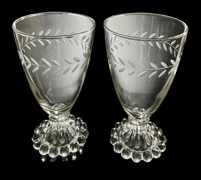 SET OF 2 Anchor Hocking Boopie Glass 5.5” Cocktail Glasses Etched ...