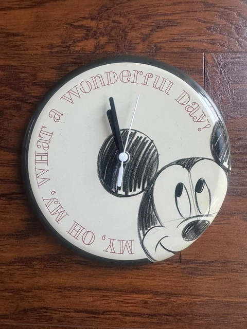 HALLMARK DISNEY MICKEY My Oh My What Wonderful Day" Metal Wall Clock ...
