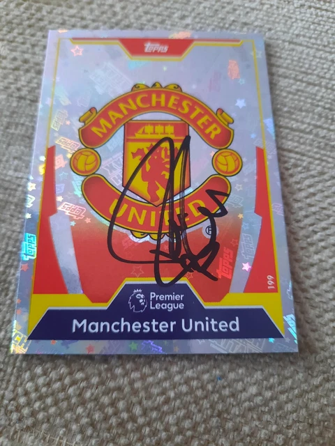 SIGNED RUSSELL BEARDSMORE Manchester United Football Match Attax Badge ...