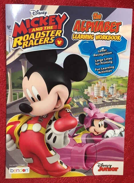 DISNEY MICKEY MOUSE Roadster Racers Alphabet Learning Workbook Children ...