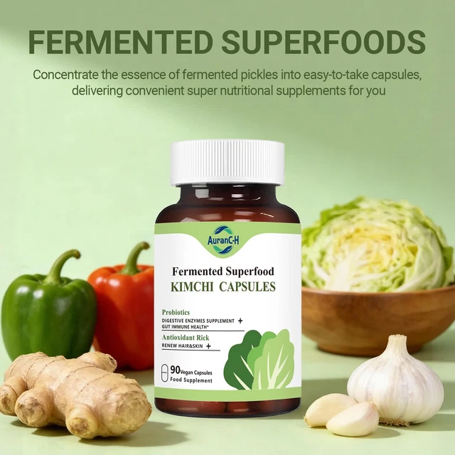 KIMCHI POWDER CAPSULES, Probiotics, Enzymes & Antioxidant Supplements ...