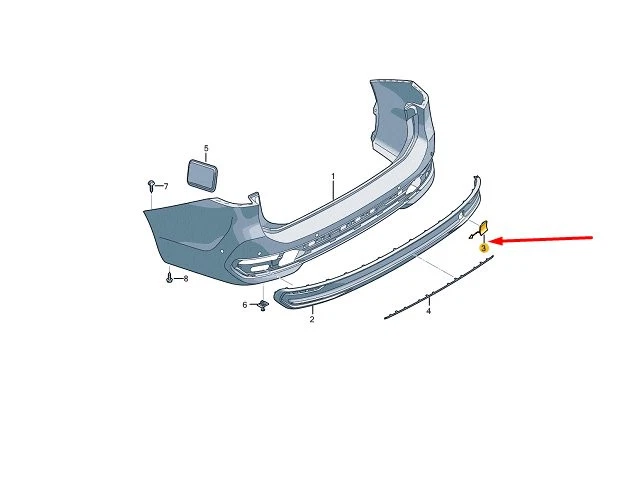 VW PASSAT B9 Variant Rear Bumper Tow Eye Cover 3J0807441A041 NEW ...