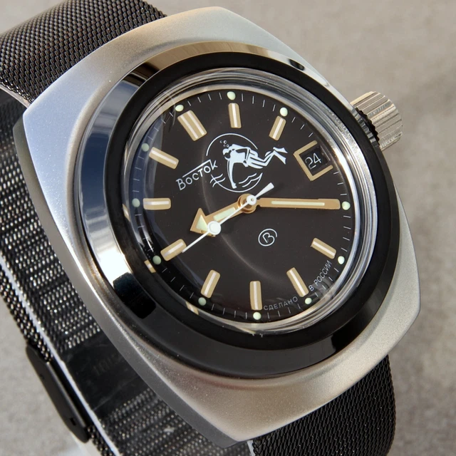 VOSTOK AMPHIBIA SCUBA Dude Custom Russian Dive Watch, New, Boxed, UK ...