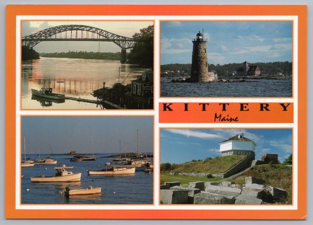POSTCARD KITTERY MULTIVIEW Piscataqua River Fort Kittery Point Maine ...