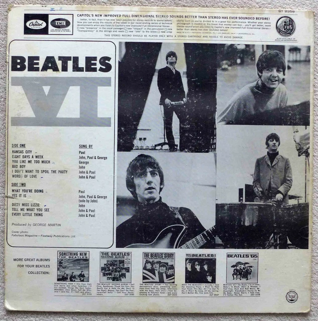 BEATLES VI ORIGINAL Capitol LP With Colorband 1965 USA EUR 62,00 ...