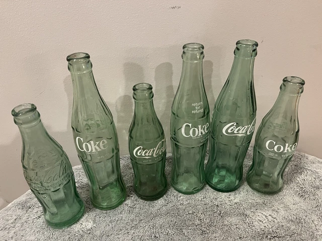 COLLECTION OF VINTAGE Coca-Cola glass bottles of various RARE CHINESE ...