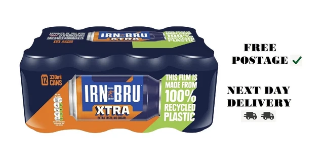 IRN-BRU XTRA, 12 Pack Zero No Sugar & Low Calorie 12 x 330ml Cans £6.82 - PicClick UK