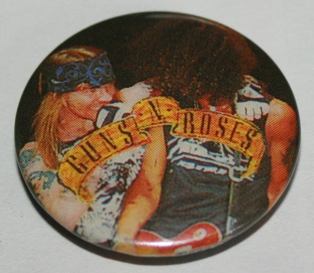 GUNS N ROSES Badge Axl Rose Slash Original 80's Metal Vintage 25mm £1. ...