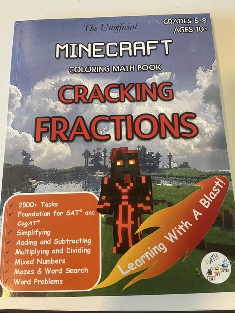 THE UNOFFICIAL MINECRAFT Coloring Math Book Cracking Fractions Grades 5 ...