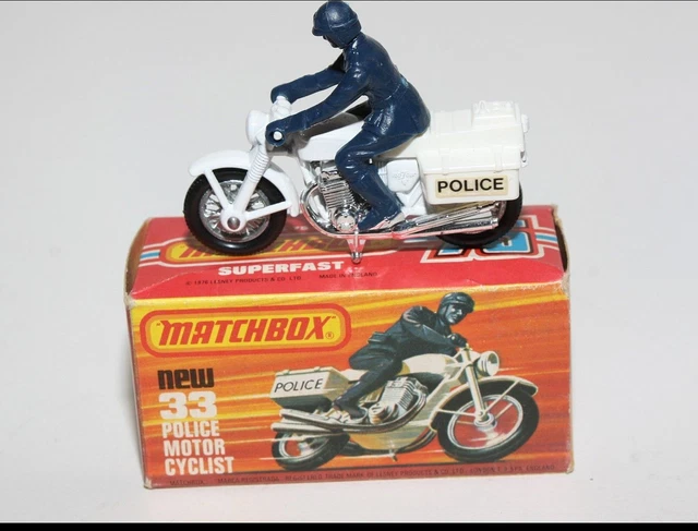 MATCHBOX 33E HONDA Police Bike, Mint in Original Box £24.50 - PicClick UK