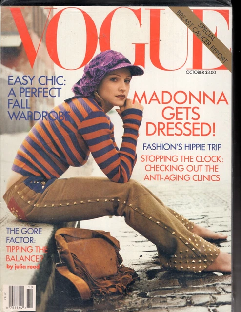 VOGUE MAGAZINE OCTOBER 1992 MADONNA BAREFOOT HIPPIE TRIP SEALED £48.41 ...