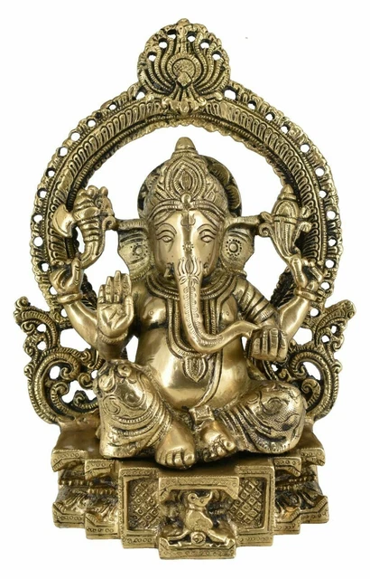 WHITEWHALE LORD GANESH Murti Ganesha Idol Ganpati Bhagwan Brass Statue ...