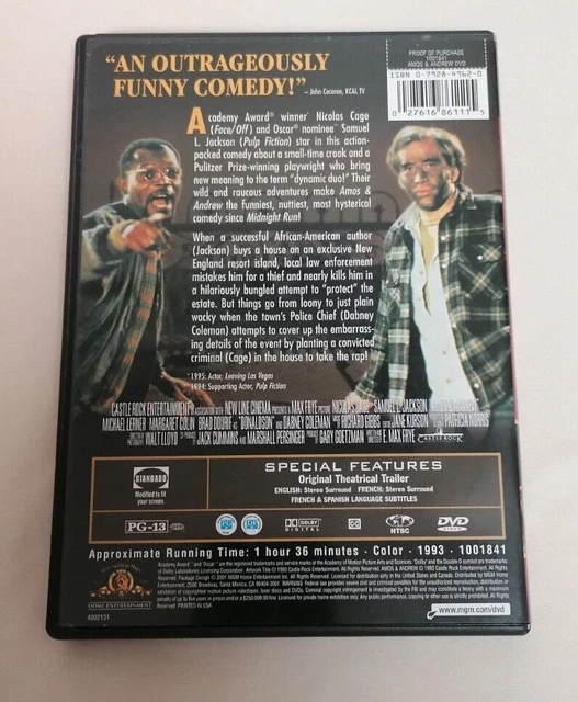 DVD - AMOS & Andrew *NTSC R1 US* Nicholas Cage Sam Jackson Dabney ...