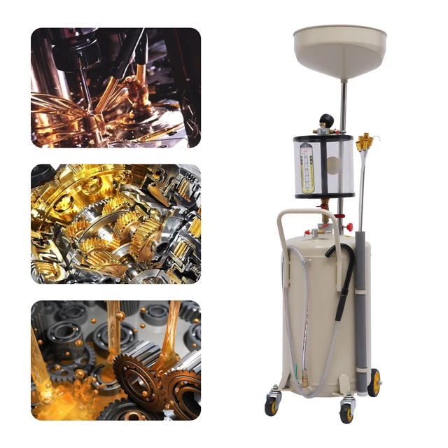 80L OIL DRAIN Tank Garage 17.6 Gallon Air Oil Waste Drainer Extractor ...