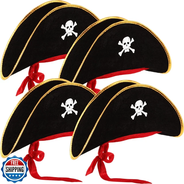 HSEI 4 PCS Pirate Hat Pirate Costume Party Hats Skull Print for ...