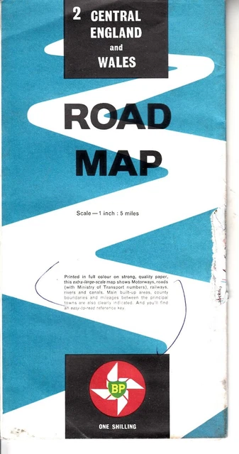 MAP - BP Road Map Of Central £6.00 - PicClick UK