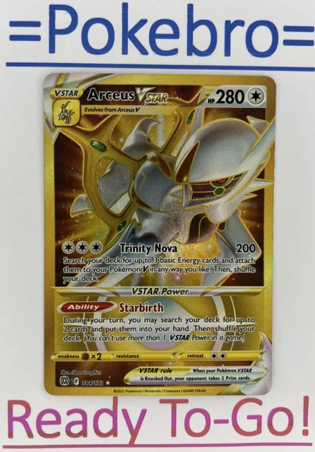 ARCEUS VSTAR GOLD Secret Rare 184/172 Brilliant Stars SWSH09 Pokebro GG ...