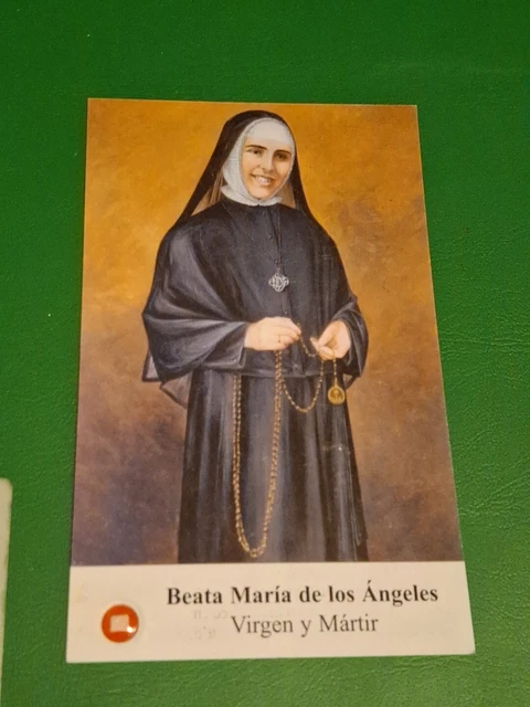 SANTINO HOLY CARD Reliquia Relic Beata Maria De Los Angeles...bello ...