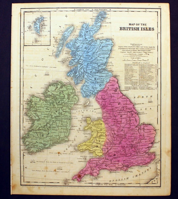 1839 MAP OF The British Empire Steel Engraving England Ireland Scotland ...