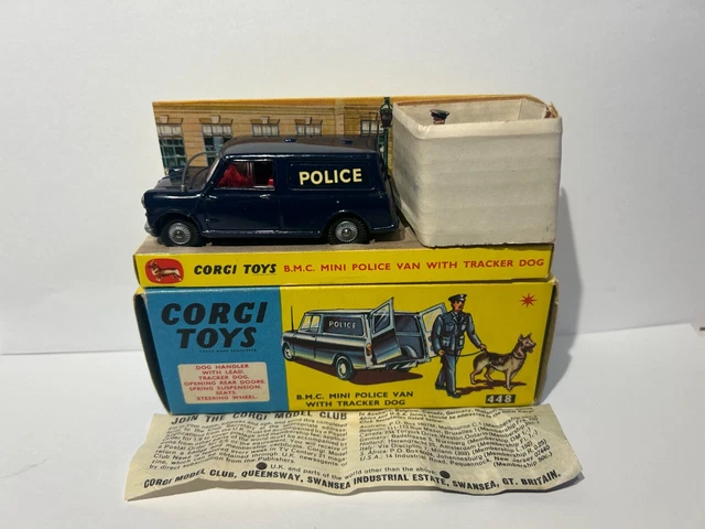 CORGI TOYS 448 BMC Police mini van and dog. Boxed, Original, Vintage ...