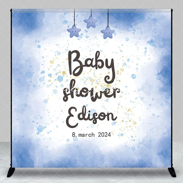 DREAMY BLUE BABY Shower Stars Custom Party Backdrop $35.97 - PicClick AU