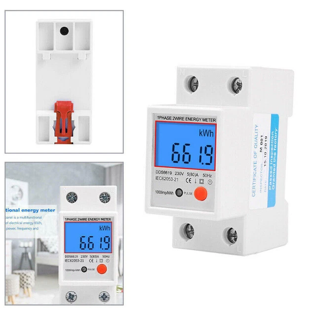 LCD DIGITAL ELECTRICITY meter AC meter DIN rail KWh counter wattmeter ...