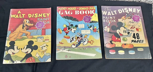 WALT DISNEY PAINT Books and Gag Book 1930s Special Edition, Original ...