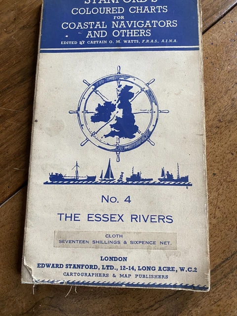 STANFORD'S COLOURED CHARTS for Coastal Navigators No.4 The Essex Rivers ...