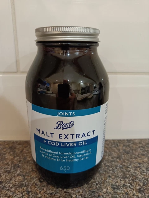 BOOTS MALT EXTRACT + Cod Liver Oil For Healthy Bones & Joints 650G £12. ...
