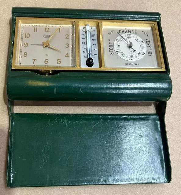 OLD VINTAGE ANGELUS SENTRY 8 Day Swiss Travel Alarm Clock, Thermometer ...