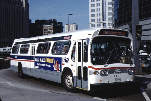 CTA CHICAGO TRANSIT Authority GM New Look Bus Kodachrome original Kodak ...