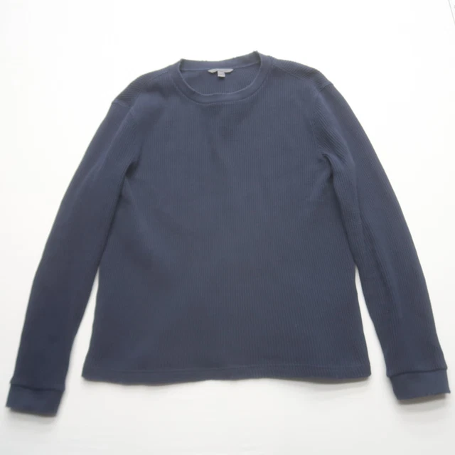 JOHN VARVATOS MENS Thermal Long Sleeve T Shirt Size Medium Blue Waffle ...