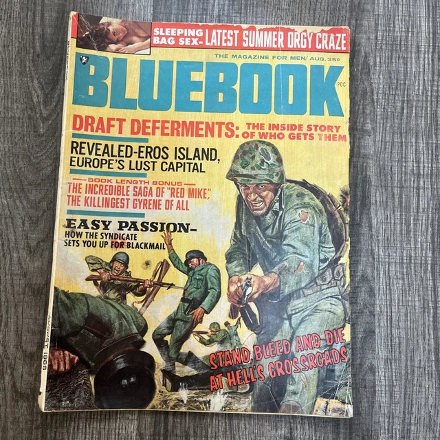 VINTAGE BLUEBOOK PULP Magazine August 1968 Draft Deferments: The Inside ...