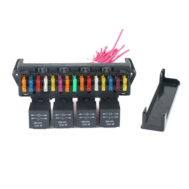 Porte Bloc De BoÎte à Fusibles à Lame 15 Voies Avec Relais 4 Voies 12v