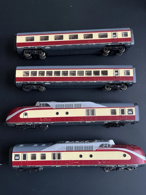 ROCO SPUR H0 Personenwagen-Set 4 teilig TEE-Reisezugwagen der DB für ...