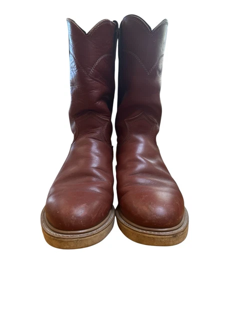 JUSTIN ROPER COWBOY Boots Men’s 7.5D Brown Leather Made in USA Style ...