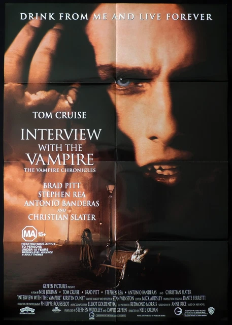 INTERVIEW WITH THE VAMPIRE Tom Cruise Brad Pitt HORROR One sheet movie ...