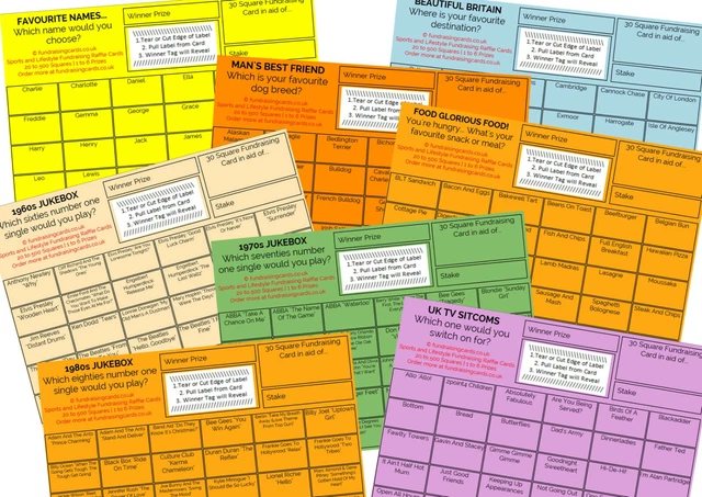 FUNDRAISING CARDS A6 Scratch Raffle Value Pack 25 to 200 Cards Free ...