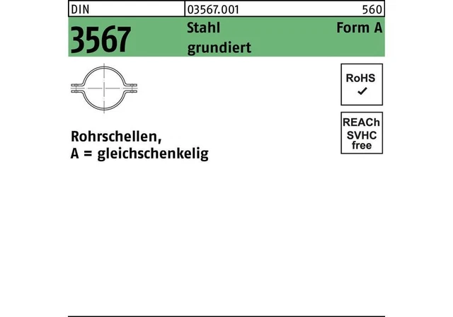 REYHER ROHRSCHELLE DIN 3567 gleichschenkelig A 22 / NW 15 Stahl ...