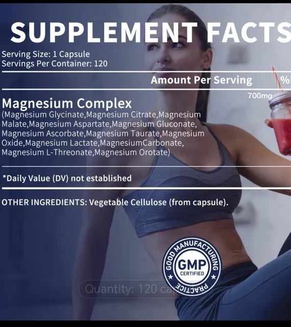 MAGNESIUM CAPSULES 700MG Menopause Stress Sleep Bone Support £14.54 ...