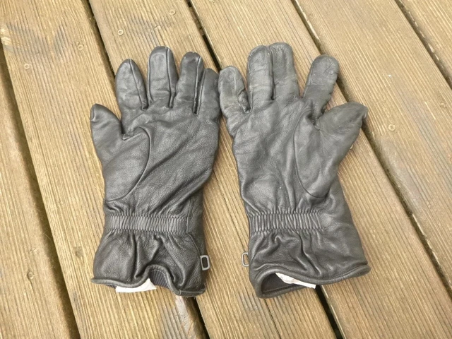 BRITISH ARMY BLACK Leather Combat Gloves Military Surplus Lined ECW ...