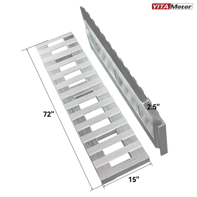 72& X 15& 6FT Aluminum Trailer Ramps 6000LBS for Car Trailers Trucks ...