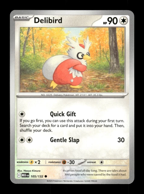 DELIBIRD COMMON ME01: Mega Evolution 105/132 NM Pokemon NM £1.53 ...