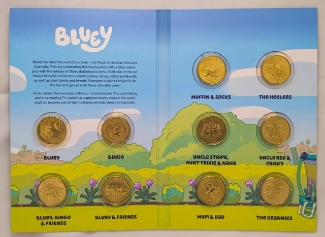 2024 BLUEY 10 Coin Set in Folder and opened tube $40.00 - PicClick AU