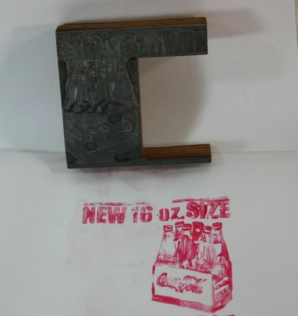 COCA-COLA PRINTING AD Press Block Stamp Ink Plate Vintage 1950's Metal ...