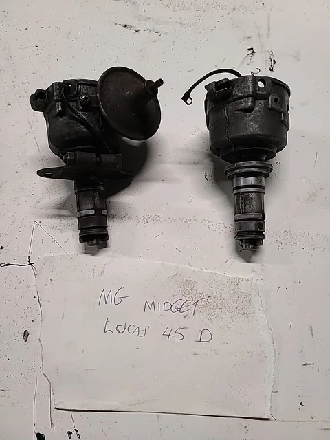 A PAIR OF ORIGINAL MG MIDGET POINTS IGNITION TYPE DISTRIBUTOR Lucas 45D ...