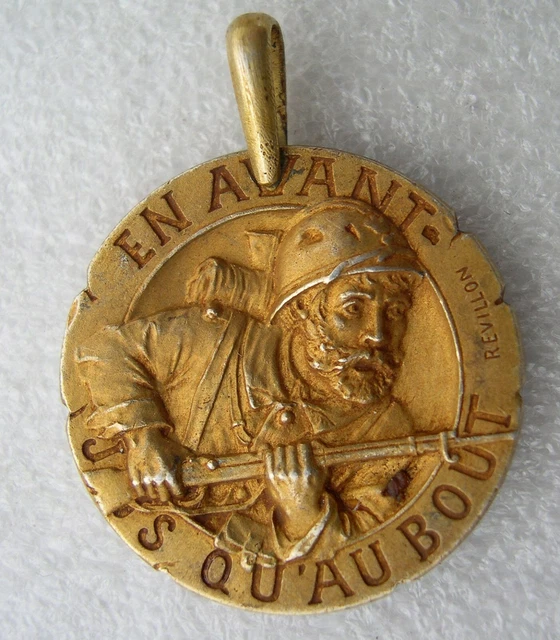 MEDAILLE DE VERDUN modèle REVILLON à ETRIER en ARGENT DORE ( VERMEIL ...