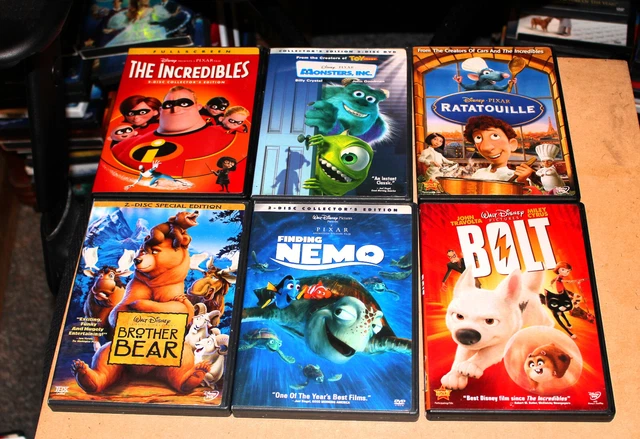 DVD LOT: BOLT, Nemo, Ratatouille, Monsters, Brother Bear, Incredibles £ ...