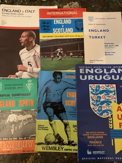 COLLECTION OF ENGLAND International Football Programmes Football ...